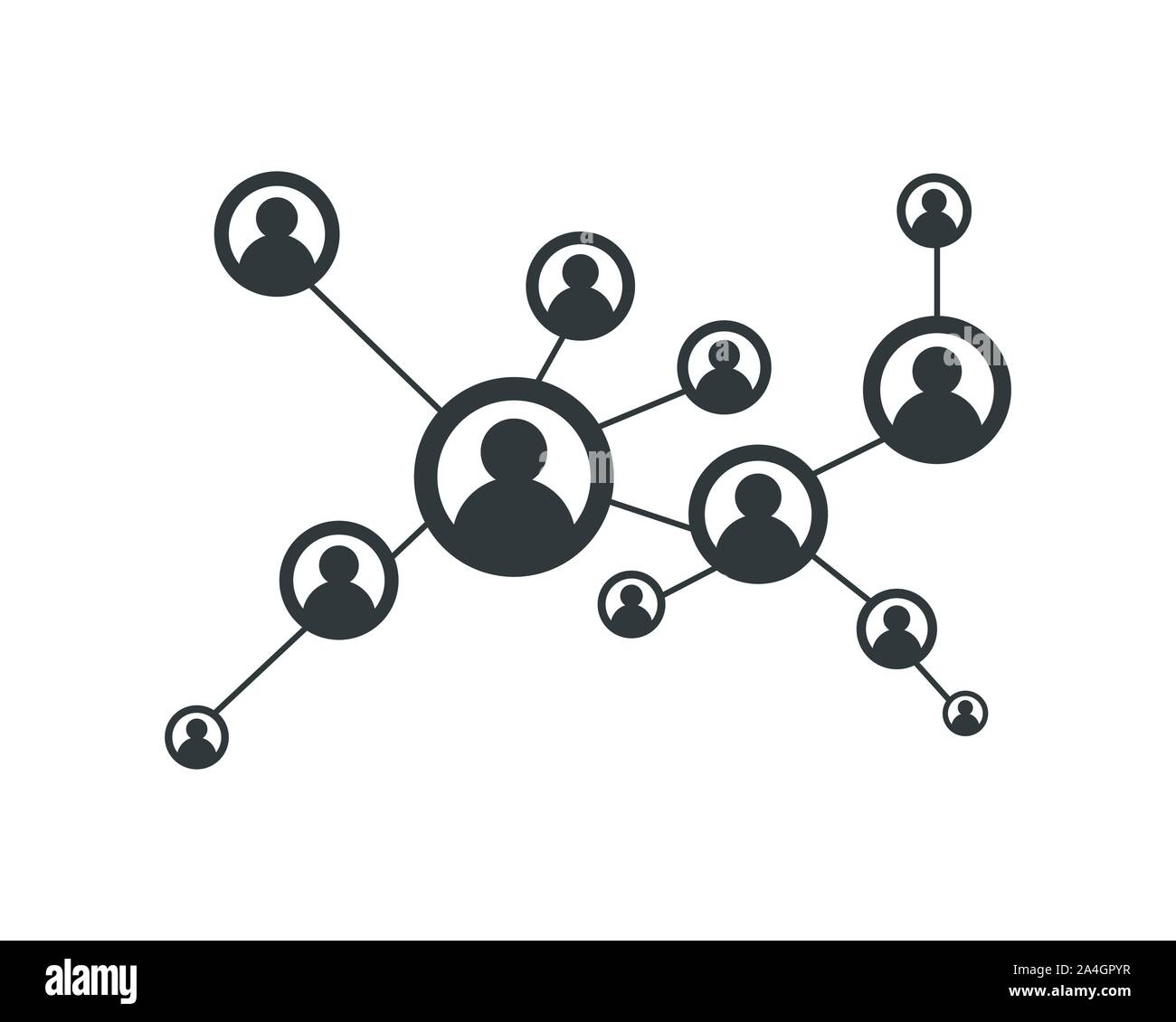 Connecting people illustration Black and White Stock Photos & Images ...