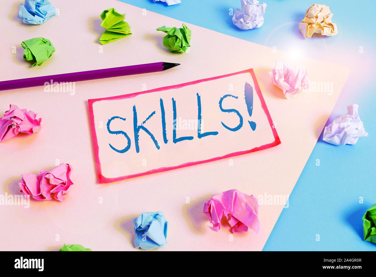 Writing note showing Skills. Business concept for ability do something ...