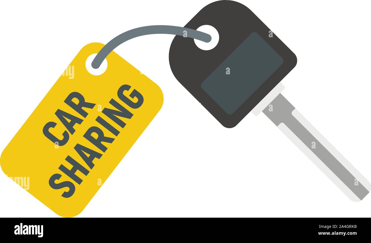Car sharing key icon. Flat illustration of car sharing key vector icon ...
