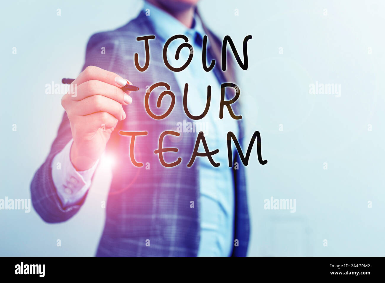 Writing note showing Join Our Team. Business concept for inviting ...