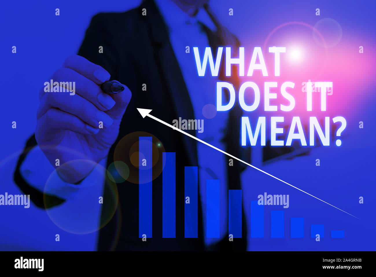 Text sign showing What Does It Mean question. Business photo text ...