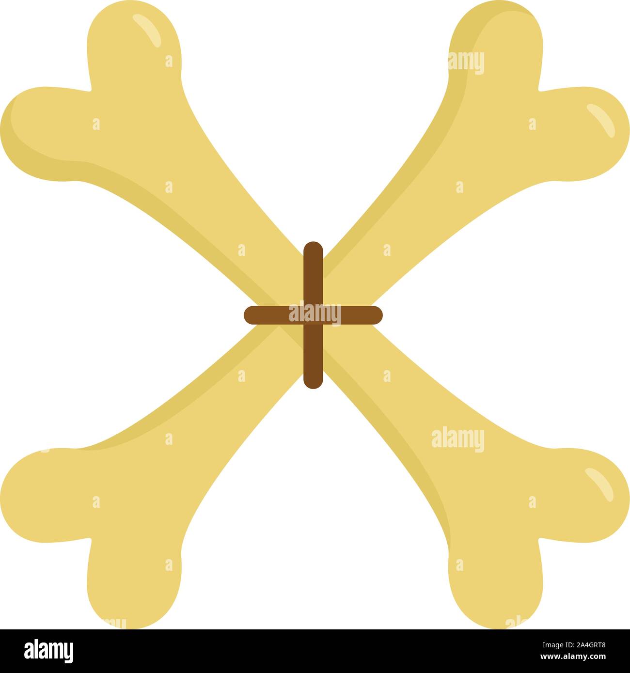 Crossed magic bones icon. Flat illustration of crossed magic bones vector icon for web design ...