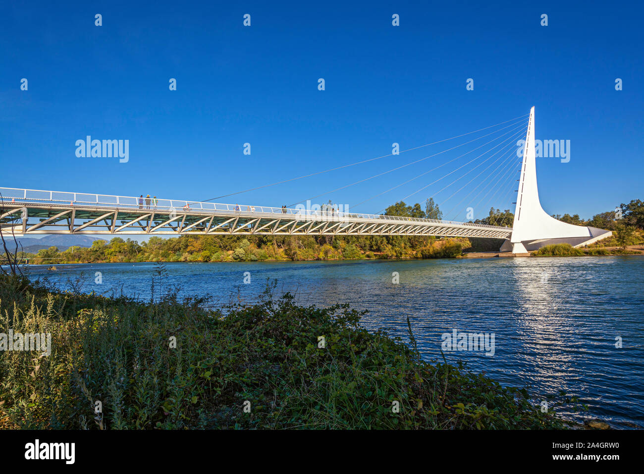 California, Redding, Sundial Bridge at Turtle Bay Exploration Park ...