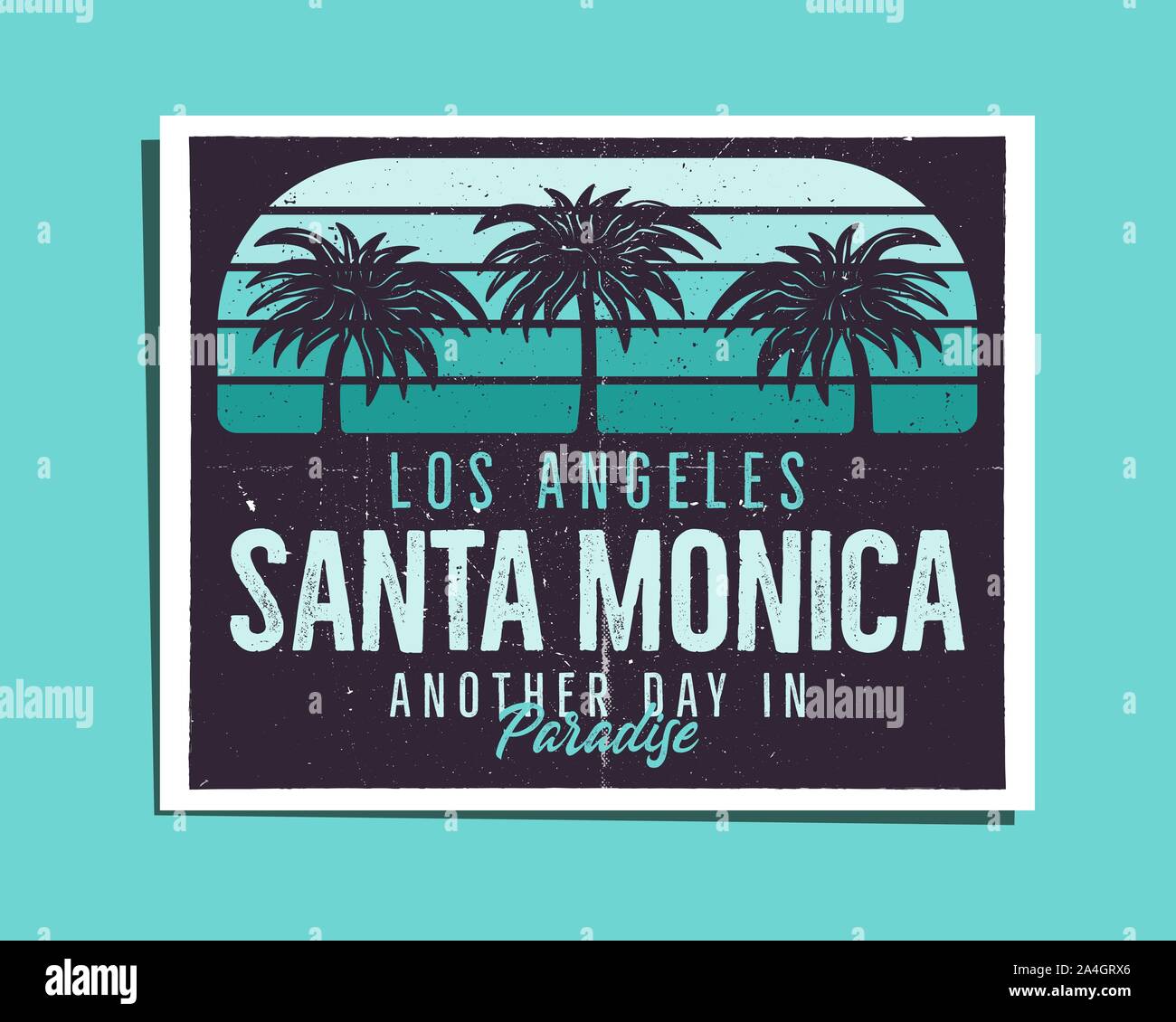 Santa Monica Beach Poster Graphic for T-Shirt, prints. Vintage Los ...