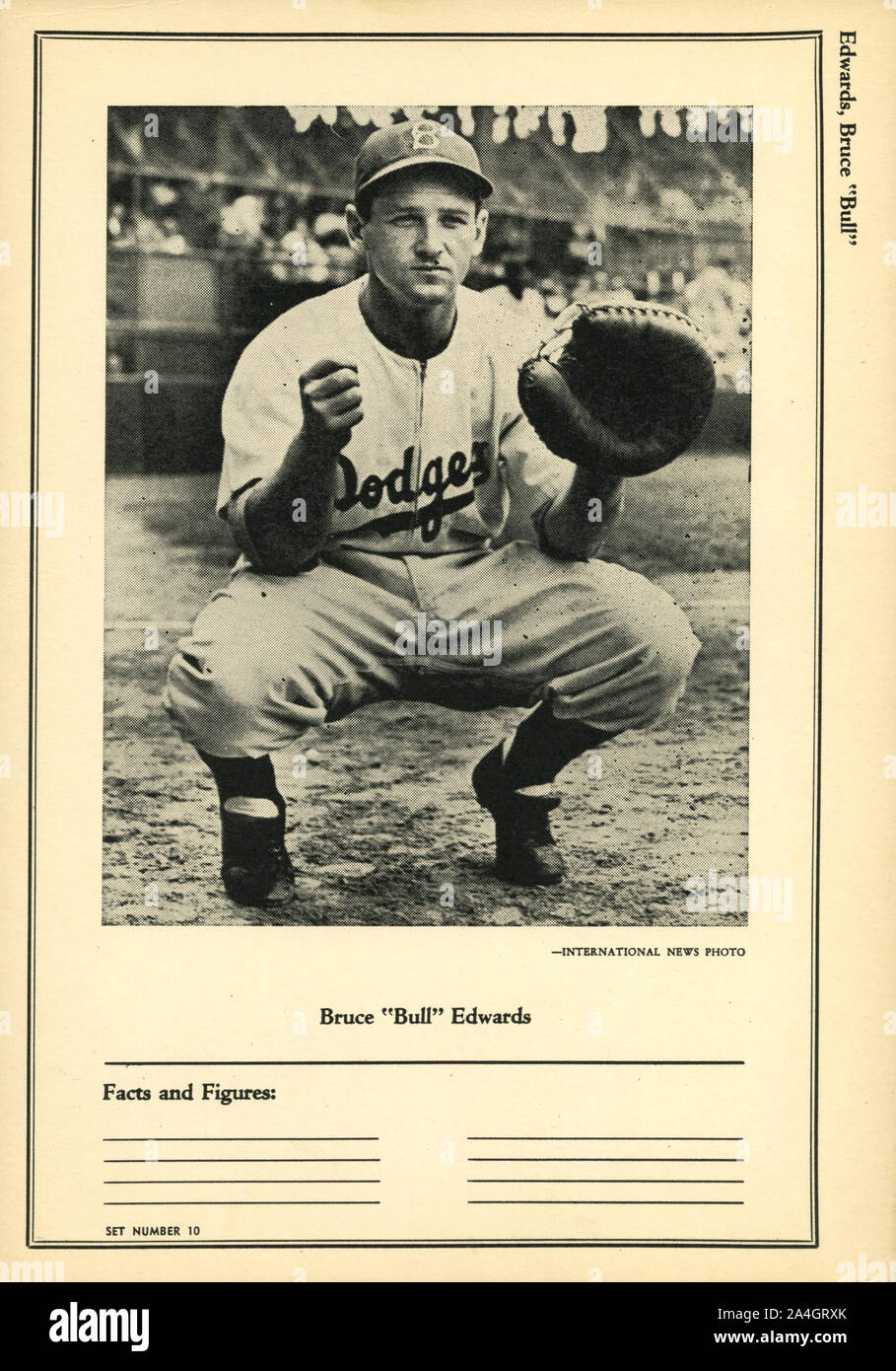 Catcher Bruce Edwards in 1940s era Facts And Figures news photo with ...