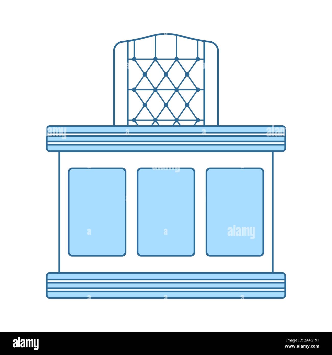 Judge Table Icon. Thin Line With Blue Fill Design. Vector Illustration ...