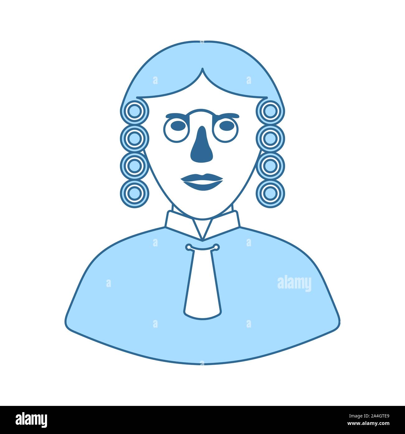 Judge Icon. Thin Line With Blue Fill Design. Vector Illustration Stock ...