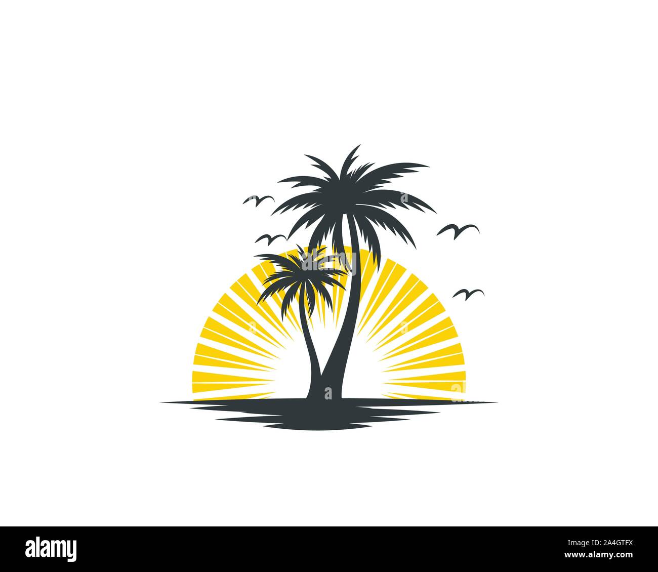 Palm tree summer logo template vector illustration Stock Vector Image ...