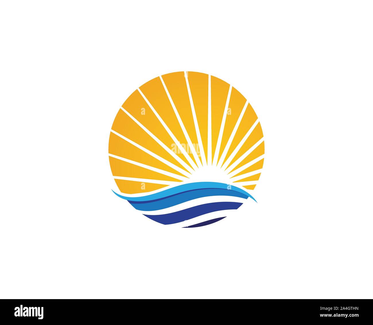 Sun With Water wave icon vector illustration design logo template Stock ...