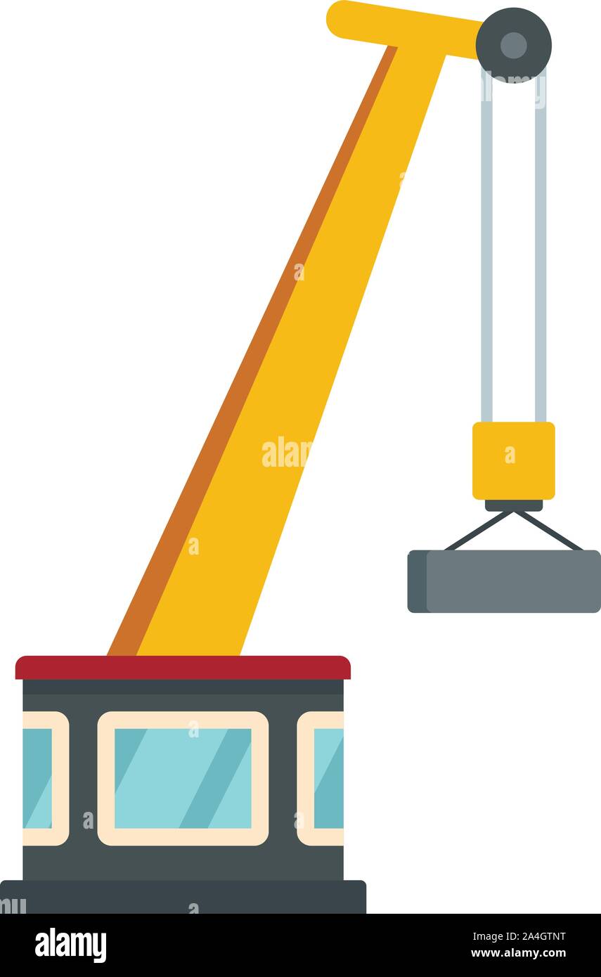 Port crane icon. Flat illustration of port crane vector icon for web ...