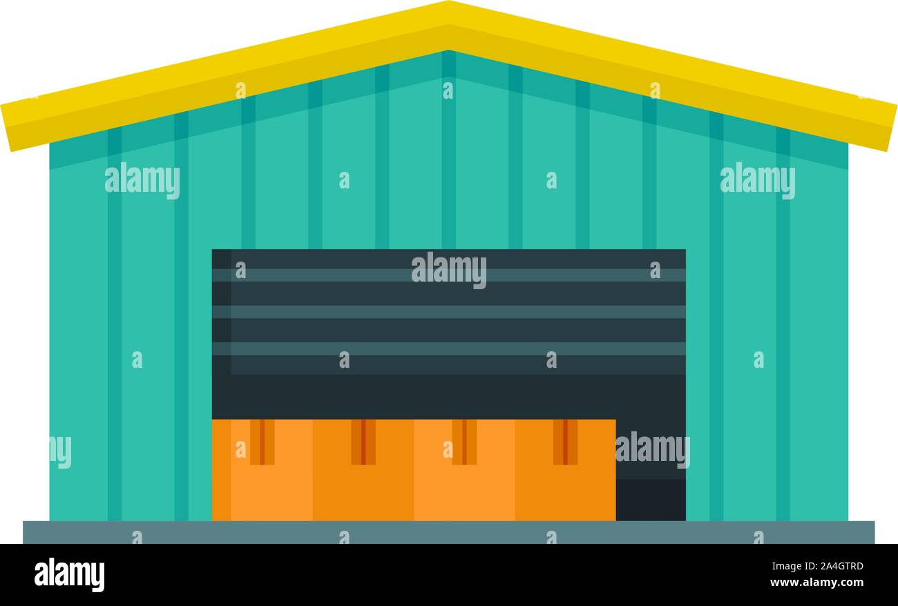 Cargo warehouse icon. Flat illustration of cargo warehouse vector icon ...