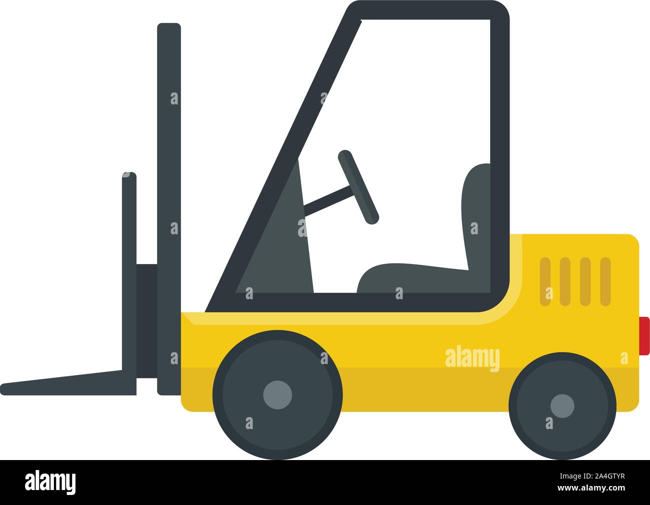 Port forklift icon. Flat illustration of port forklift vector icon for ...