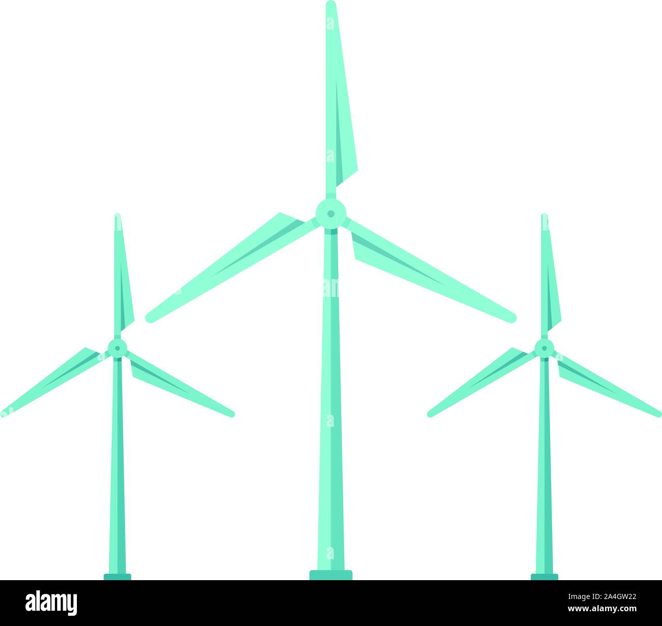 Wind turbine generator icon. Flat illustration of wind turbine ...