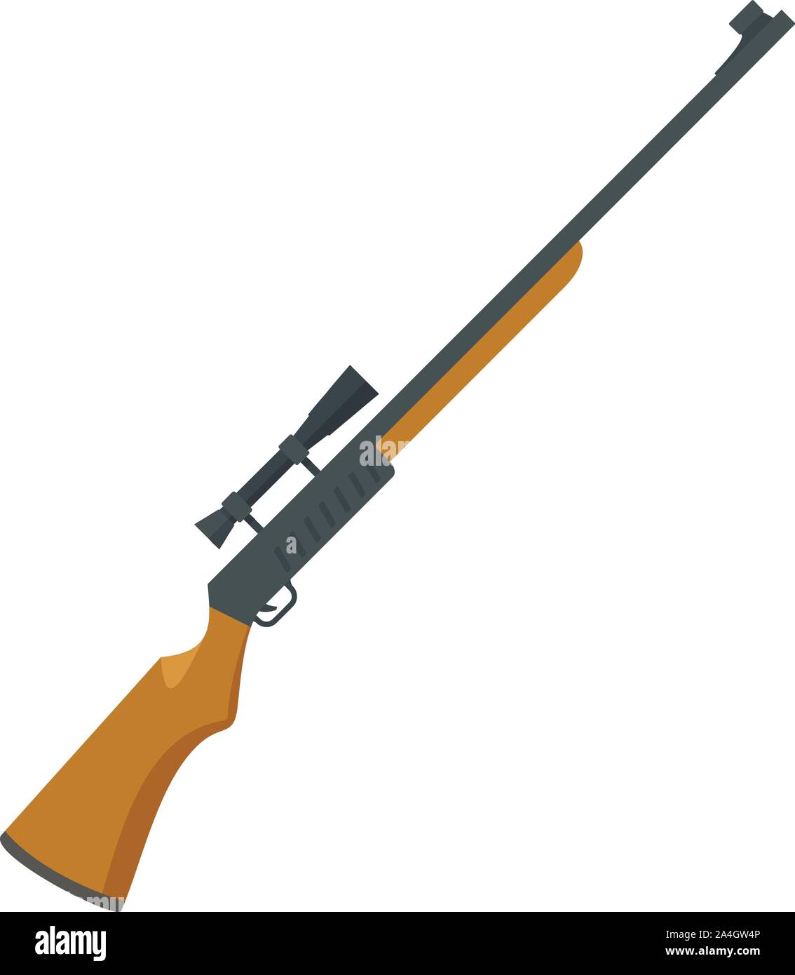 Hunter rifle icon. Flat illustration of hunter rifle vector icon for ...