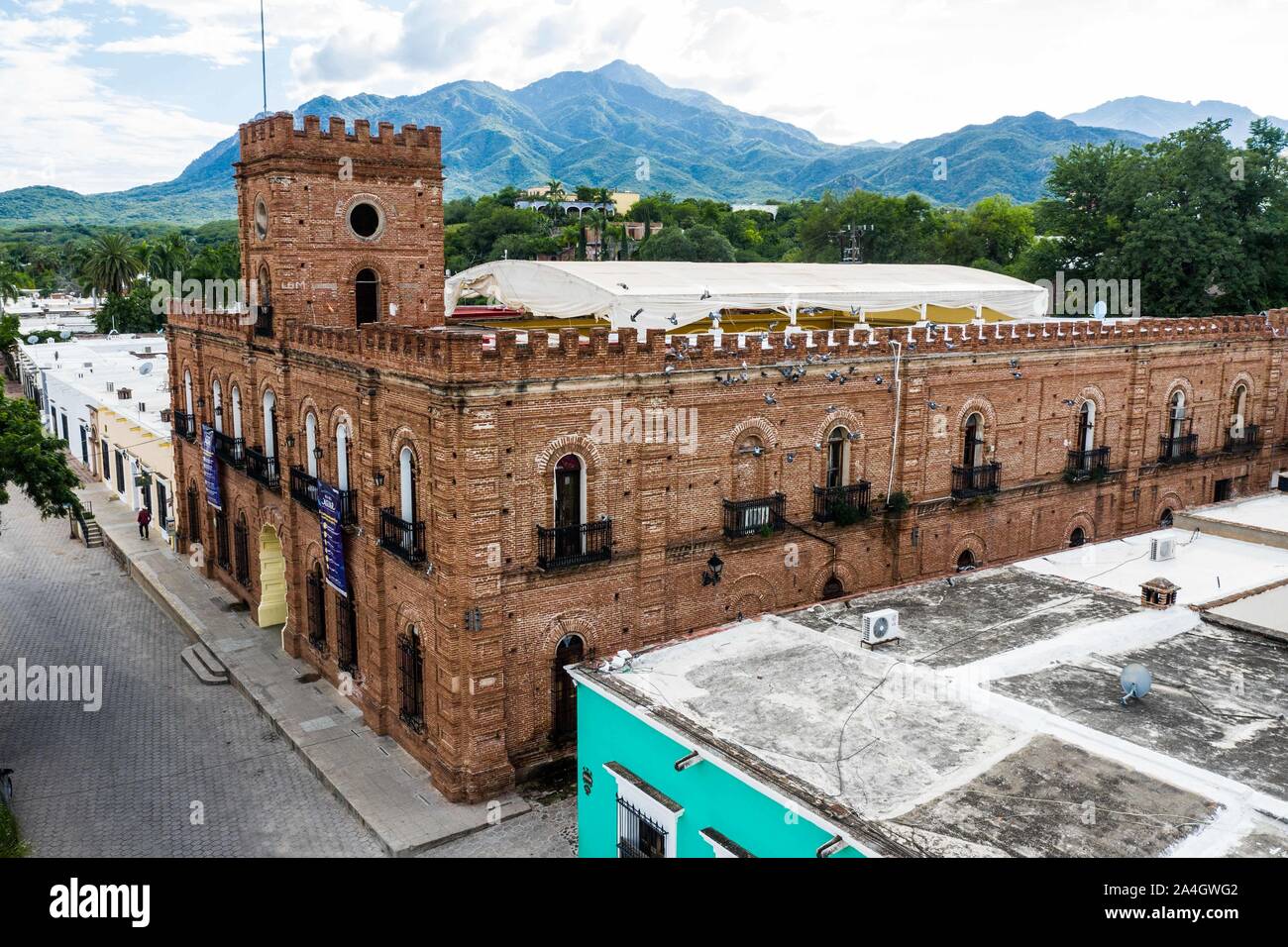 aerial view of the municipality of Alamos, Sonora Mexico, Magical Town ...