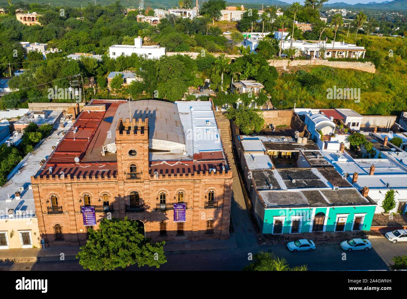 aerial view of the municipality of Alamos, Sonora Mexico, Magical Town ...