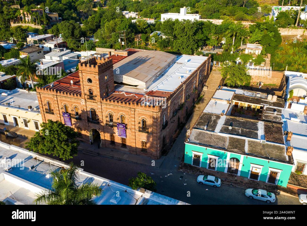 aerial view of the municipality of Alamos, Sonora Mexico, Magical Town ...