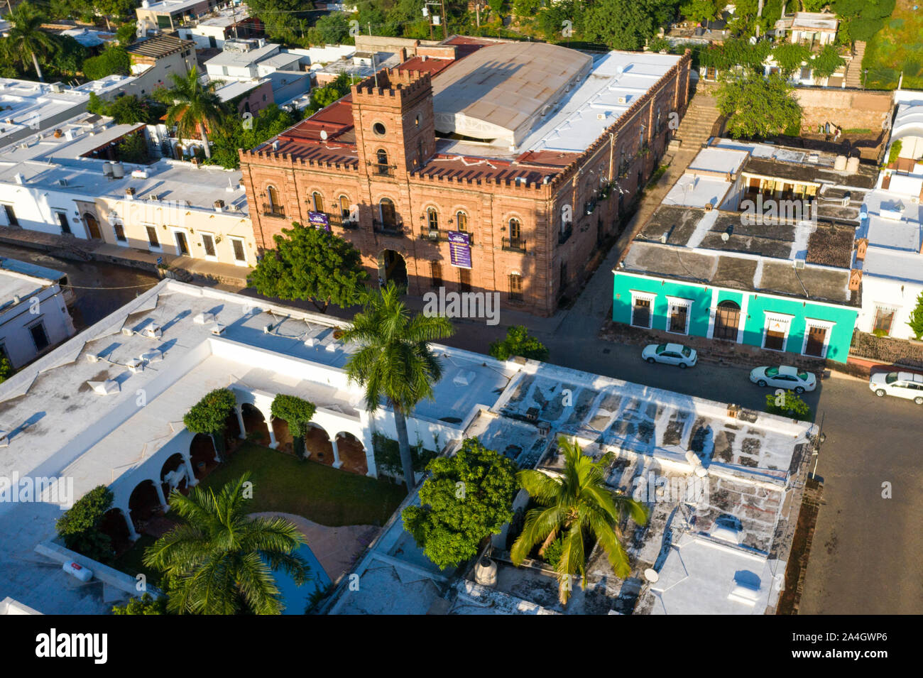 aerial view of the municipality of Alamos, Sonora Mexico, Magical Town ...