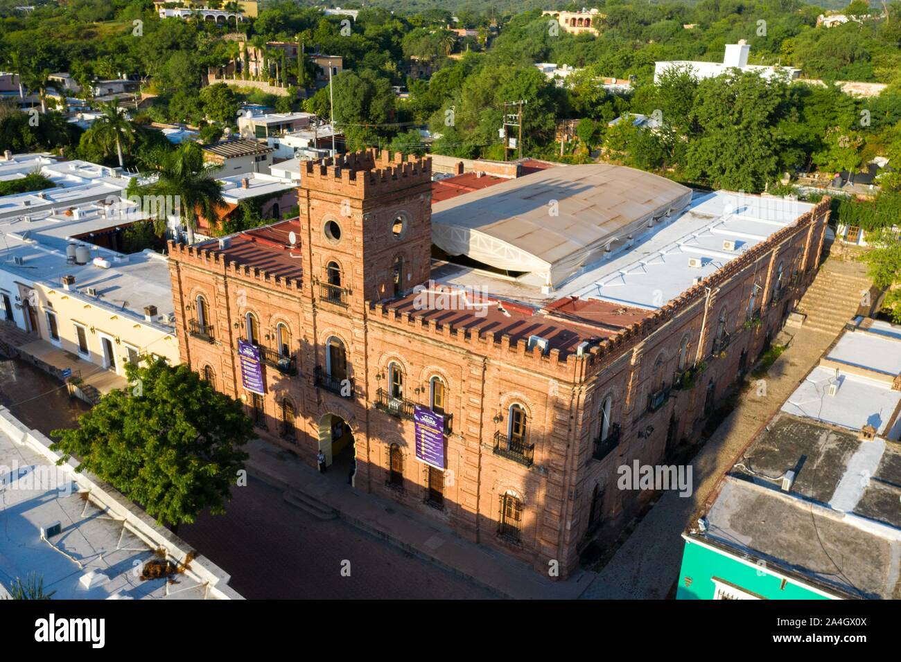 aerial view of the municipality of Alamos, Sonora Mexico, Magical Town ...