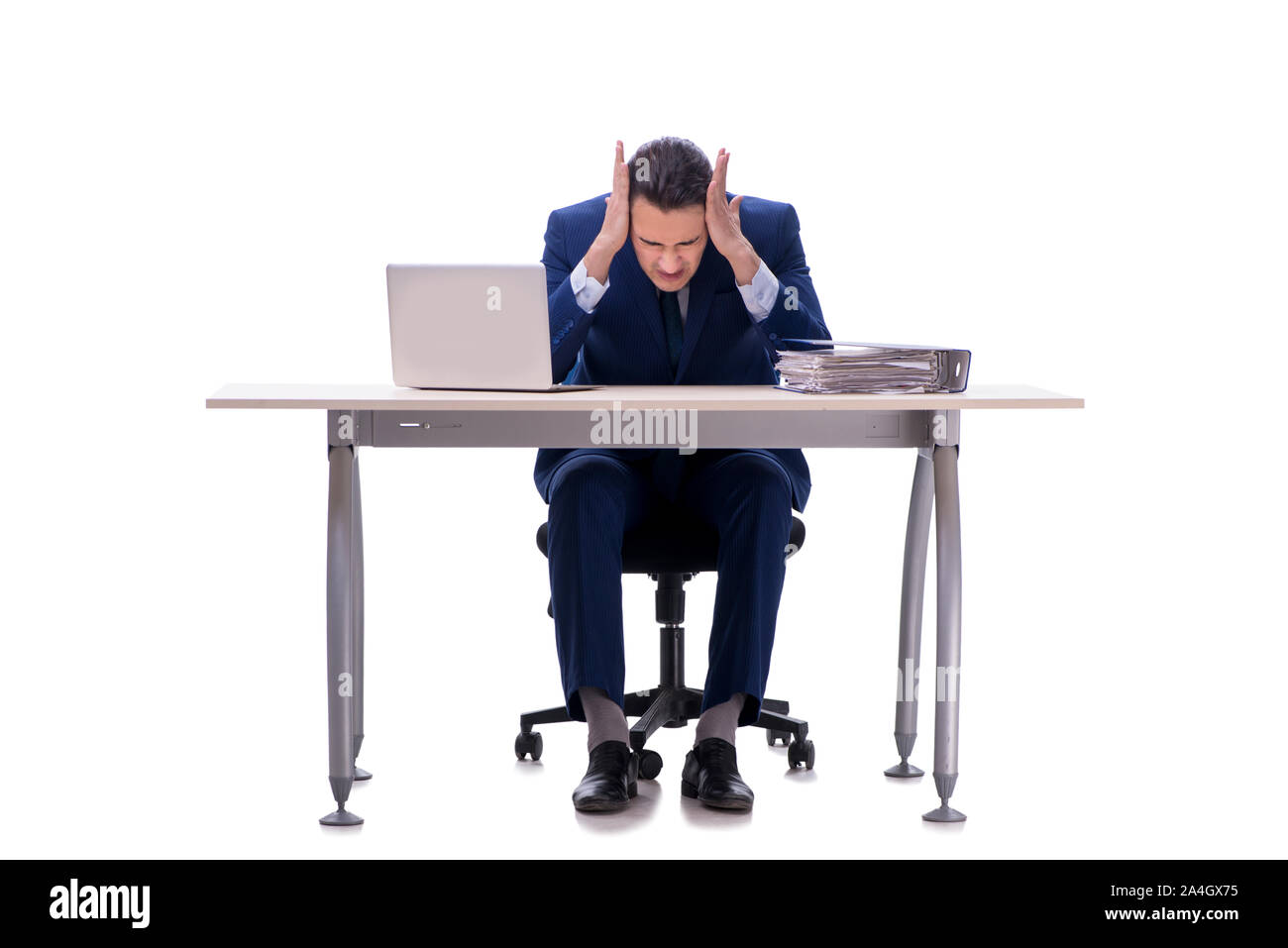 The employee working isolated on white background Stock Photo - Alamy