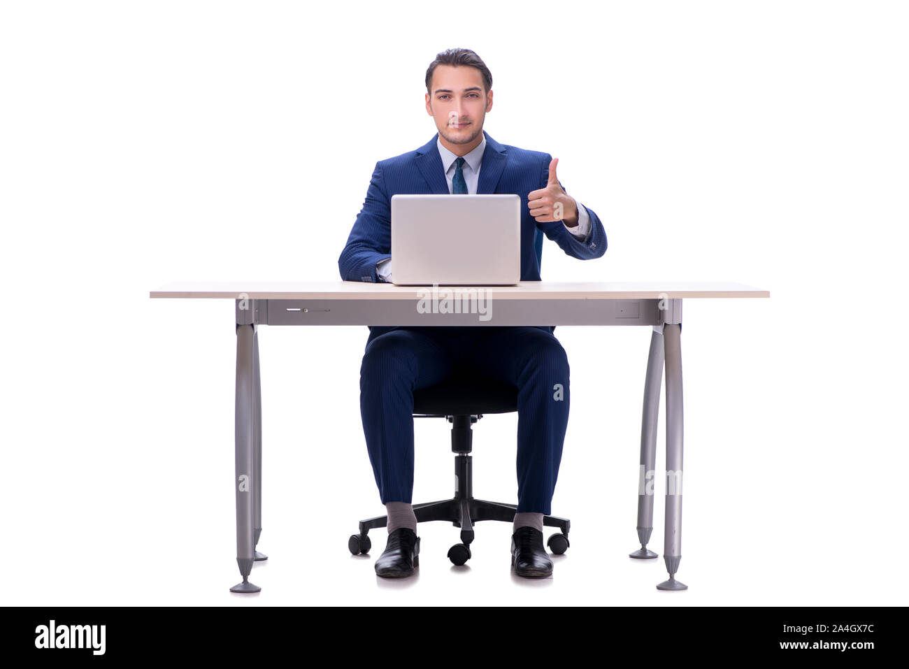 The employee working isolated on white background Stock Photo - Alamy