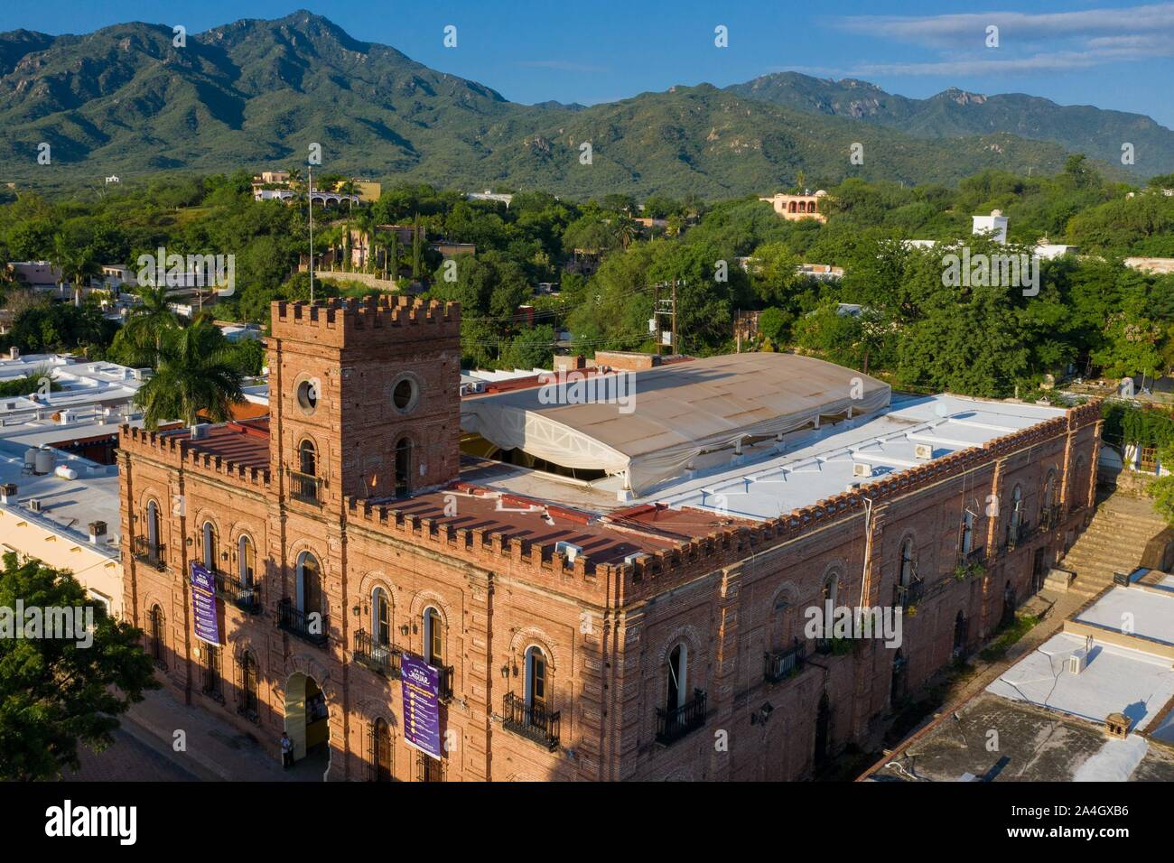 aerial view of the municipality of Alamos, Sonora Mexico, Magical Town ...