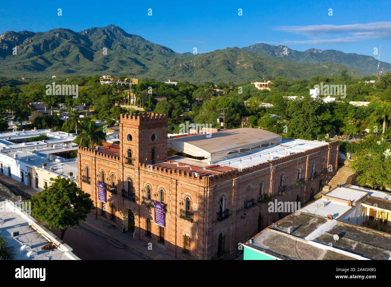 aerial view of the municipality of Alamos, Sonora Mexico, Magical Town ...