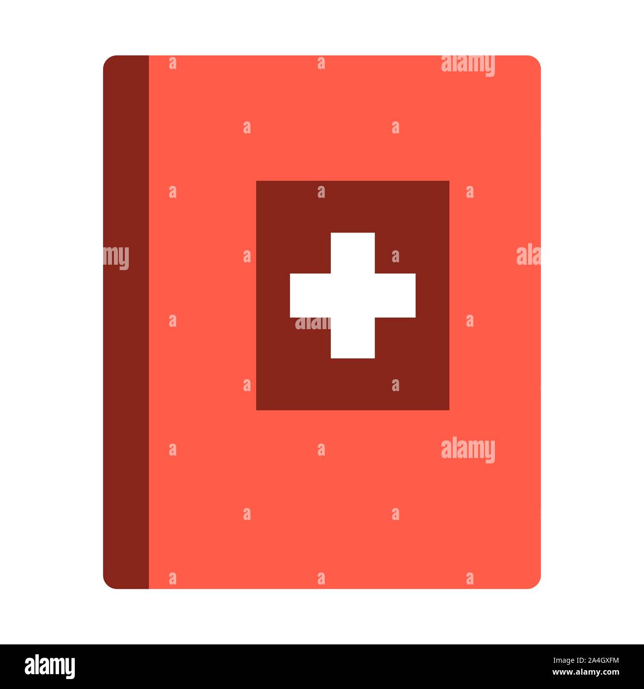 vector book with medical cross sign, education icon - medical symbol ...