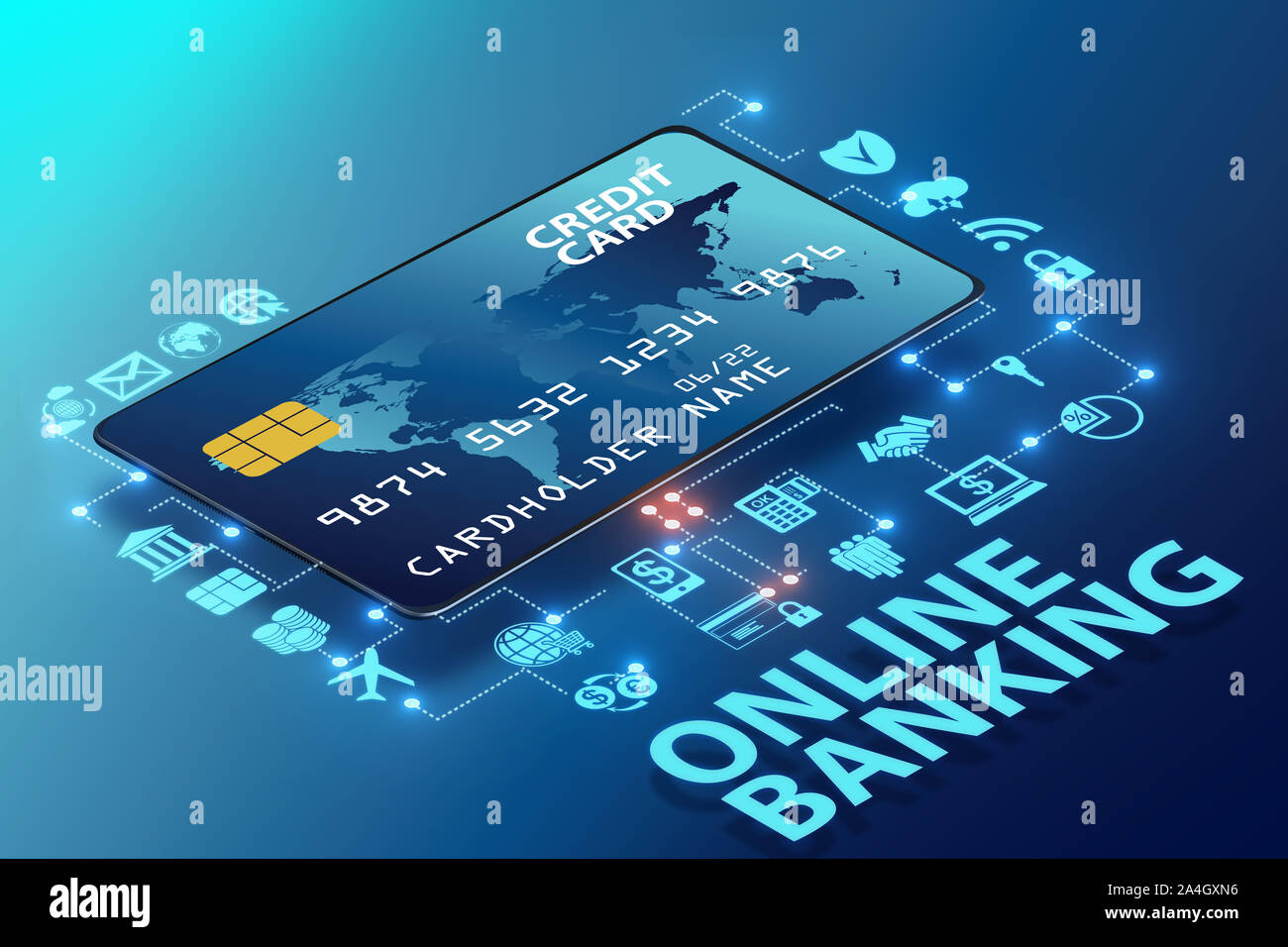 Online banking payment concept - 3d rendering Stock Photo - Alamy