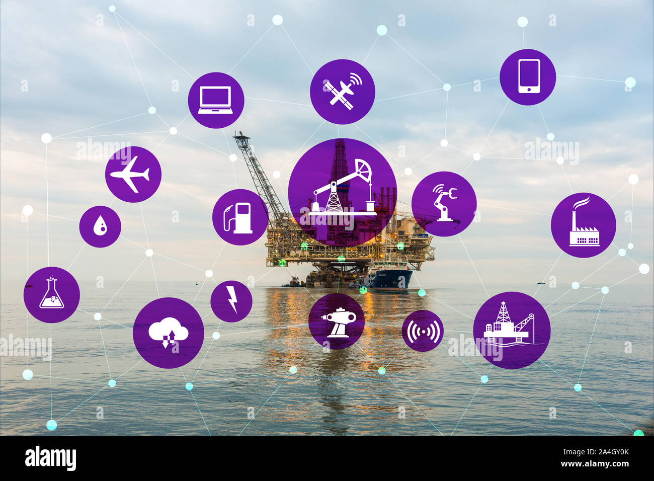 The concept of automation in oil and gas industry Stock Photo - Alamy