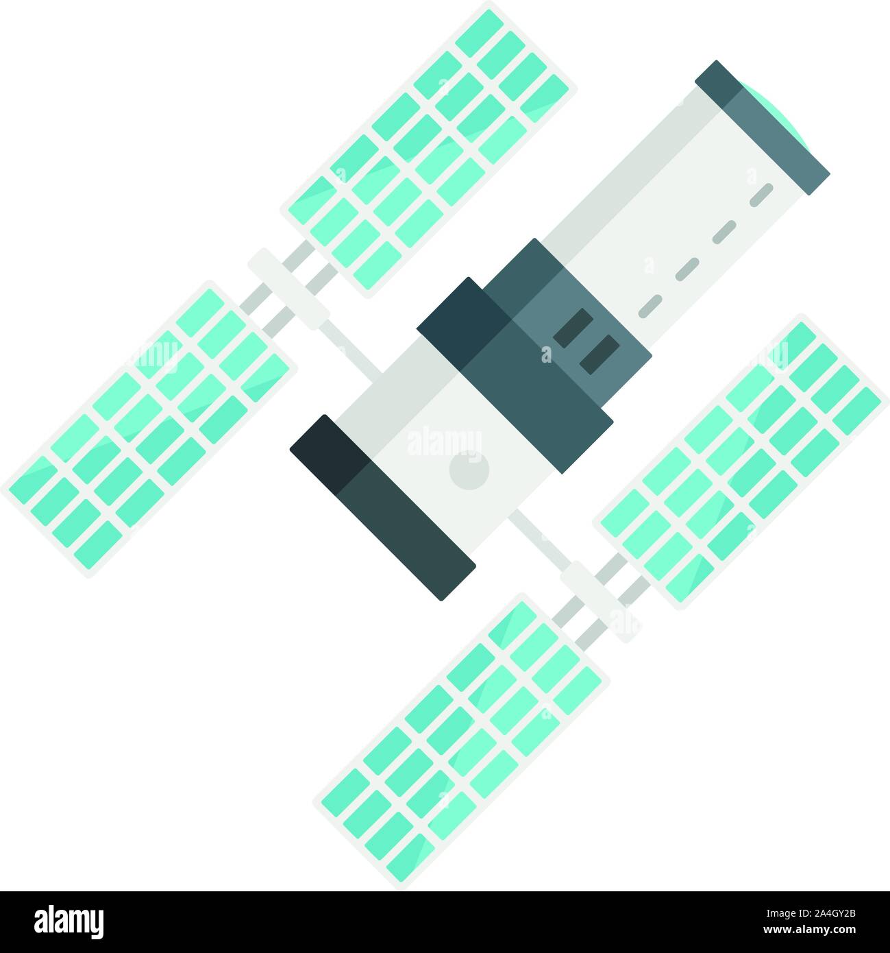 Space station icon. Flat illustration of space station vector icon for ...