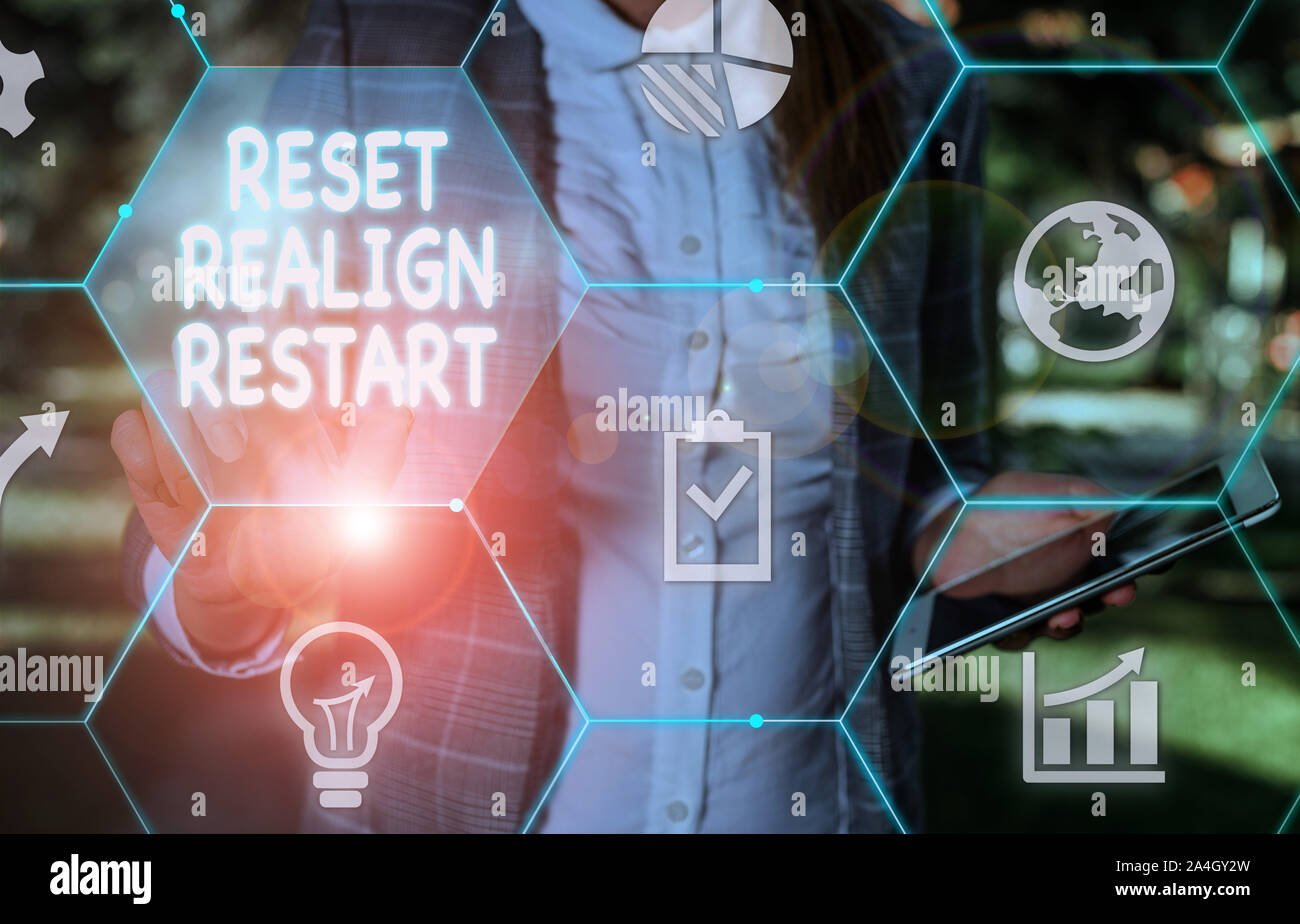 Handwriting text writing Reset Realign Restart. Conceptual photo Life ...