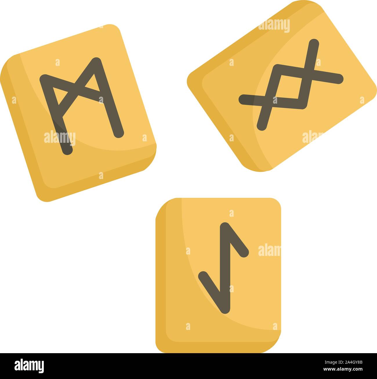 Runes cube icon. Flat illustration of runes cube vector icon for web ...