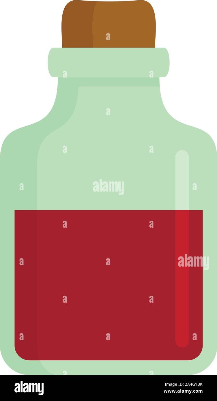 Magic blood flask icon. Flat illustration of magic blood flask vector ...