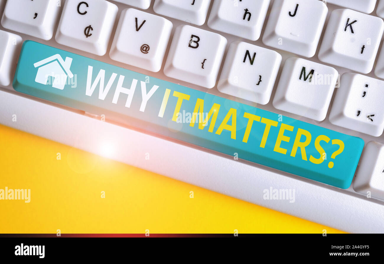 Text sign showing Why It Matters question. Business photo showcasing ...