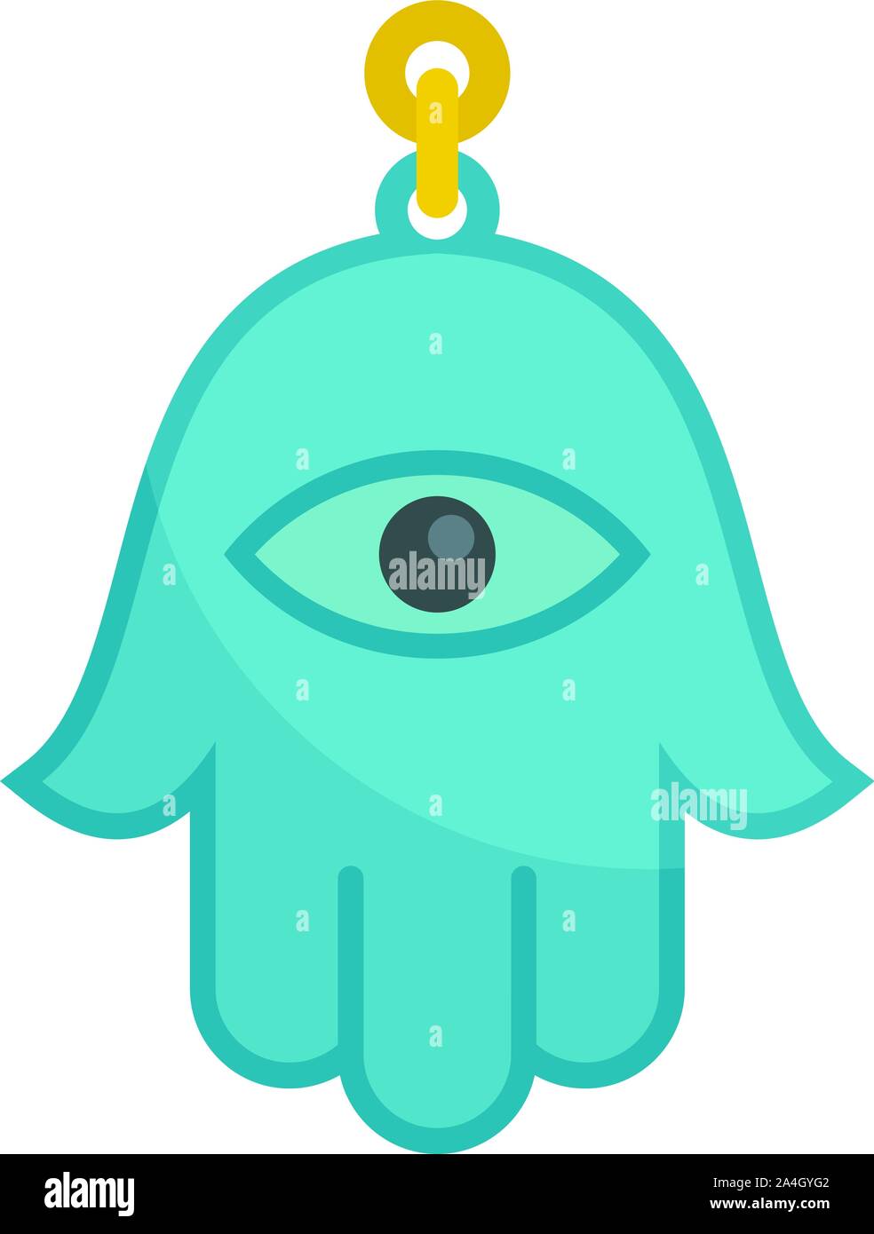 Hamsa pendant icon. Flat illustration of hamsa pendant vector icon for ...