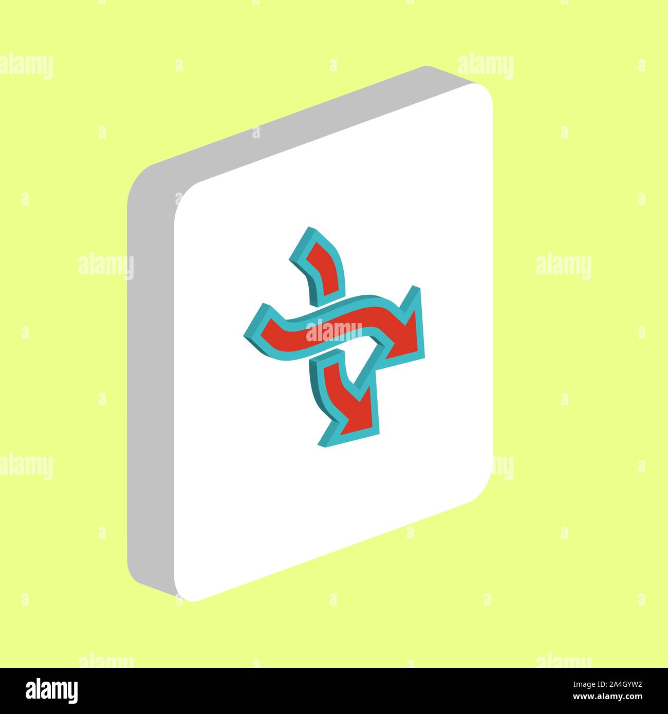 Intersection Arrow Simple vector icon. Illustration symbol design ...