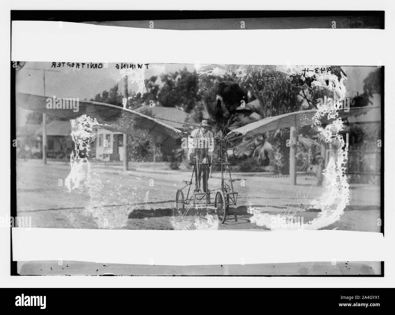 Twining ornithopter, flying machine with bird-like wings Stock Photo ...