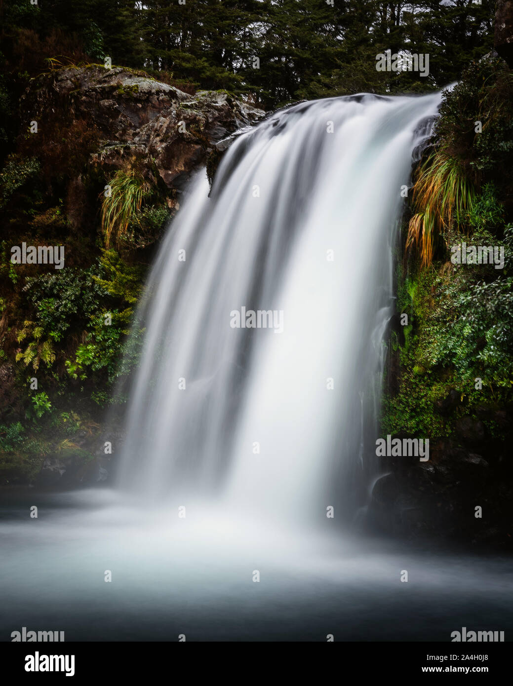 Tawhai Falls Long Exposure At Whakapapa, Tongariro National Park Stock ...