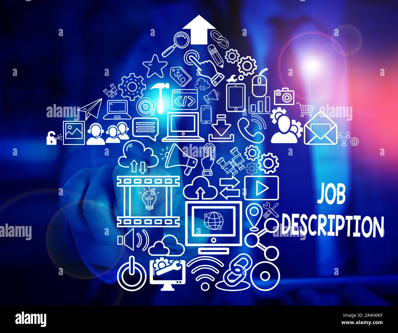 Text sign showing Job Description. Business photo text a formal account ...