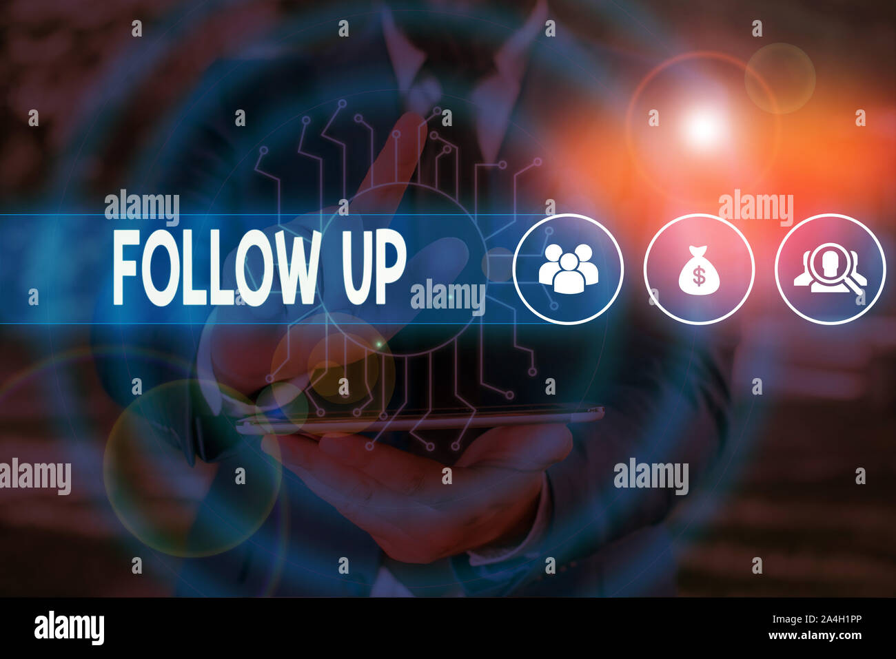 Handwriting text Follow Up. Conceptual photo a continuation of something that has already been ...