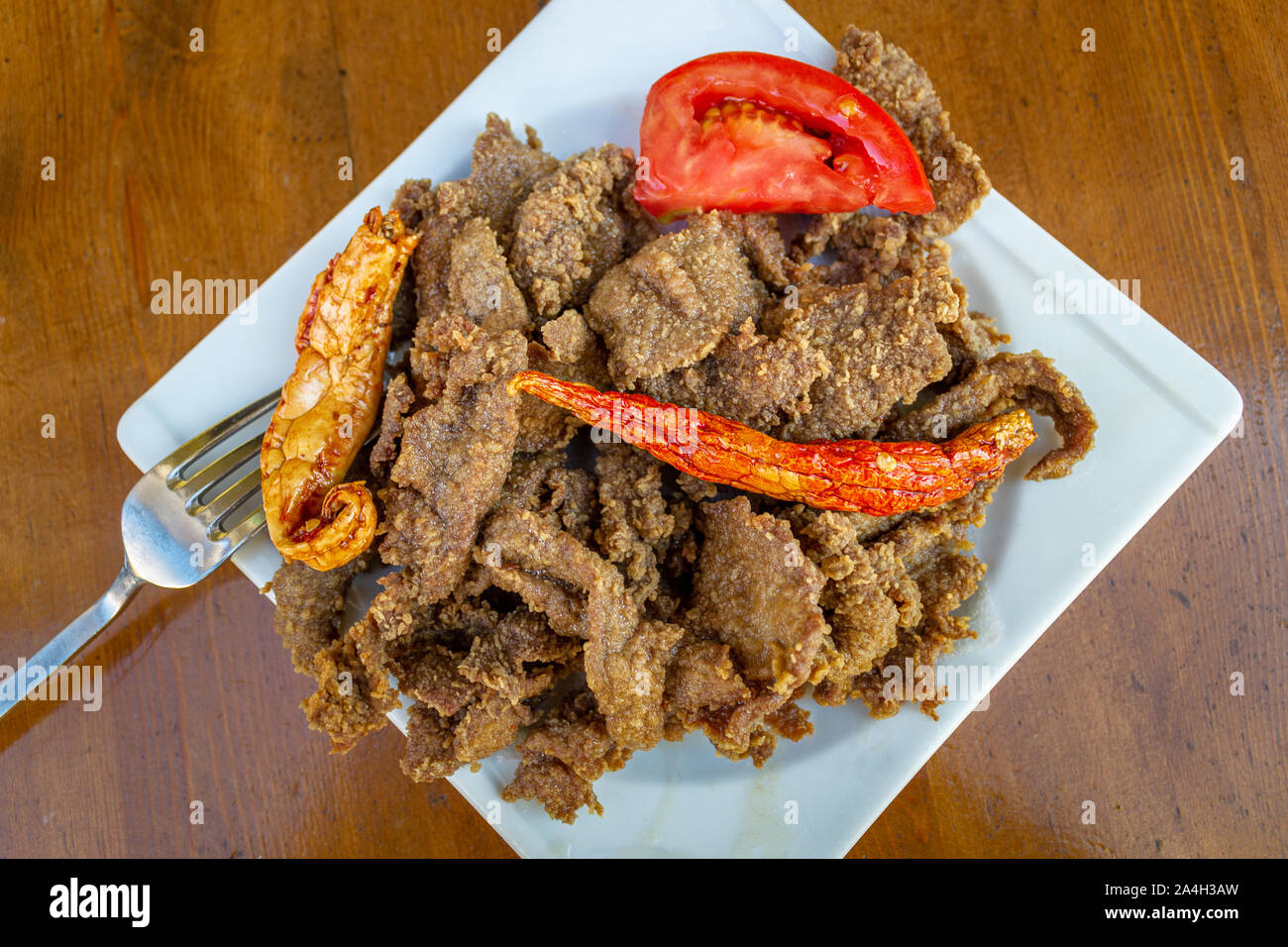 Turkish local food; Liver frying pan (Edirne cigeri Stock Photo - Alamy