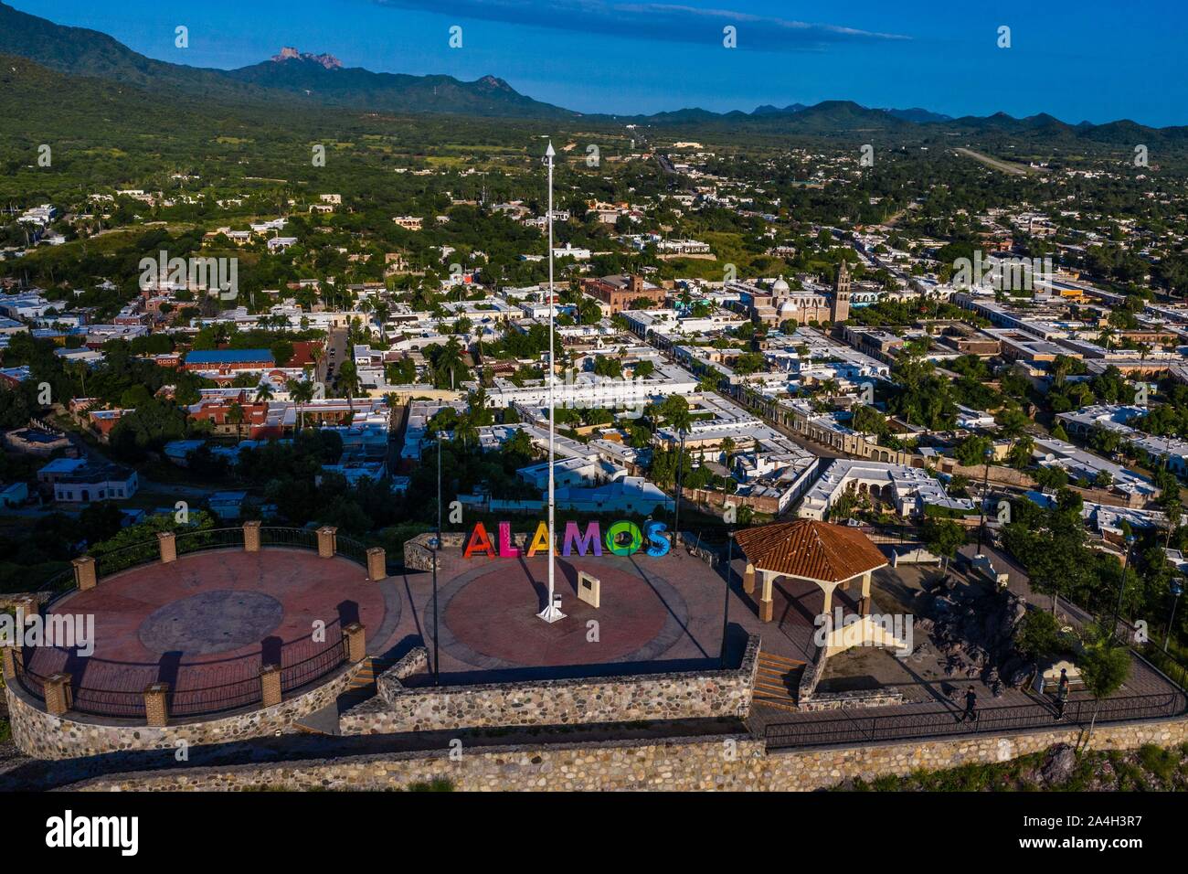 Aerial view of the Alamos viewpoint, Sonora Mexico, Magical town ...