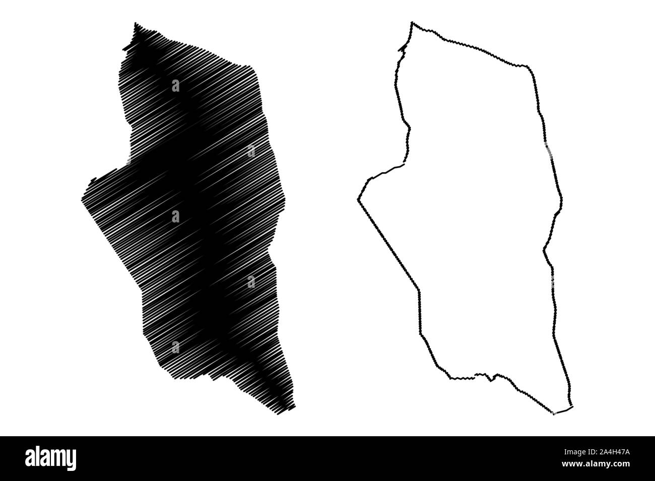 Ghat District (Districts of Libya, State of Libya, Fezzan) map vector ...