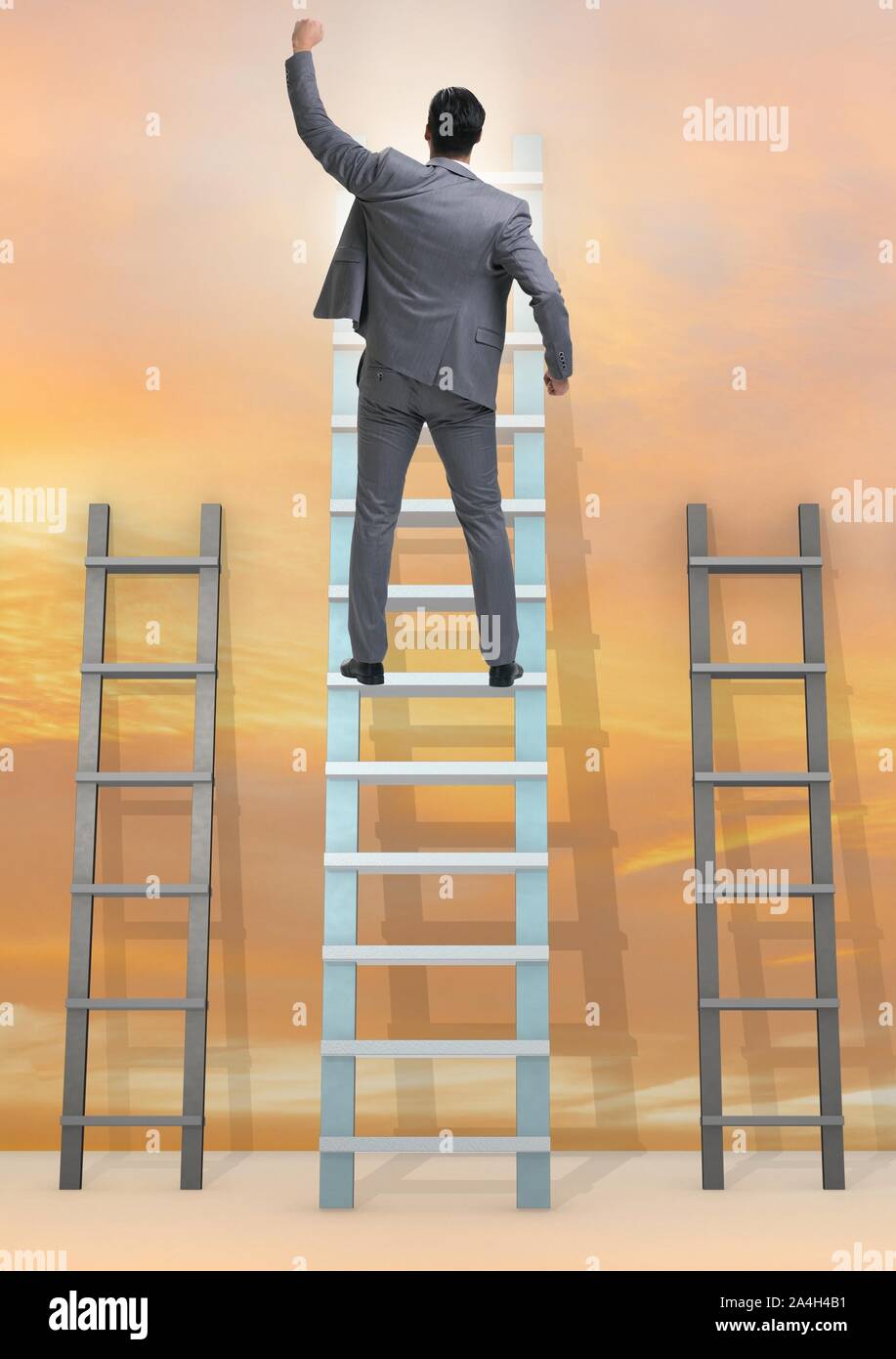 Career progression concept with various ladders Stock Photo - Alamy