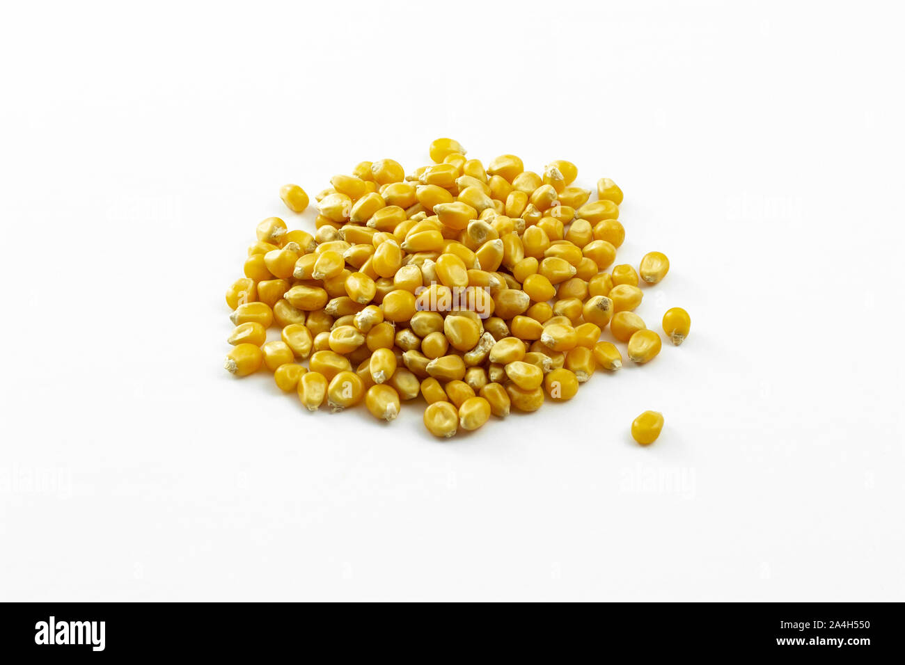 a group of dried corn kernels on white background Stock Photo - Alamy