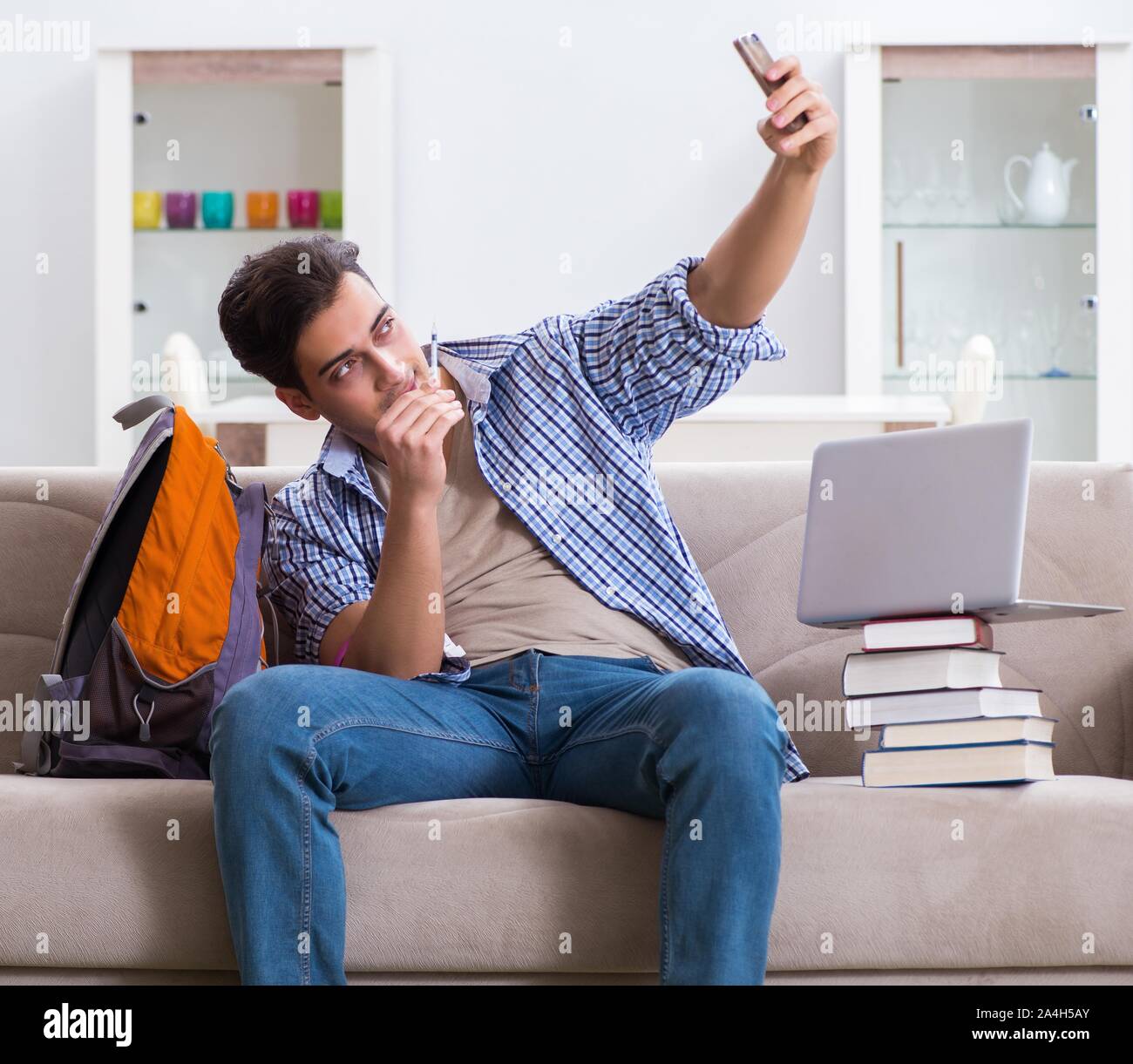 Young student suffeting from drug addiction Stock Photo - Alamy