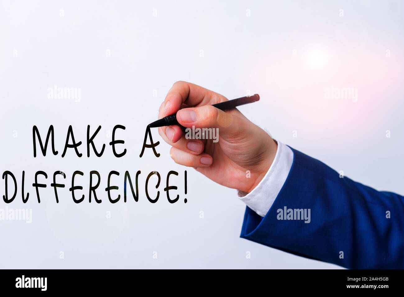 Text sign showing Make A Difference. Business photo showcasing have ...
