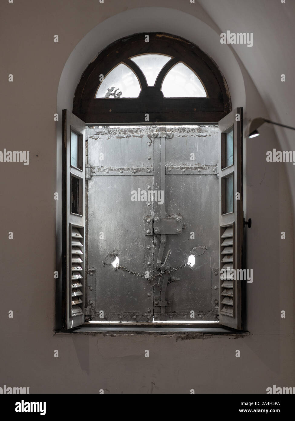 Inside Fort Copacaban, a fortified window; a military base at the south ...