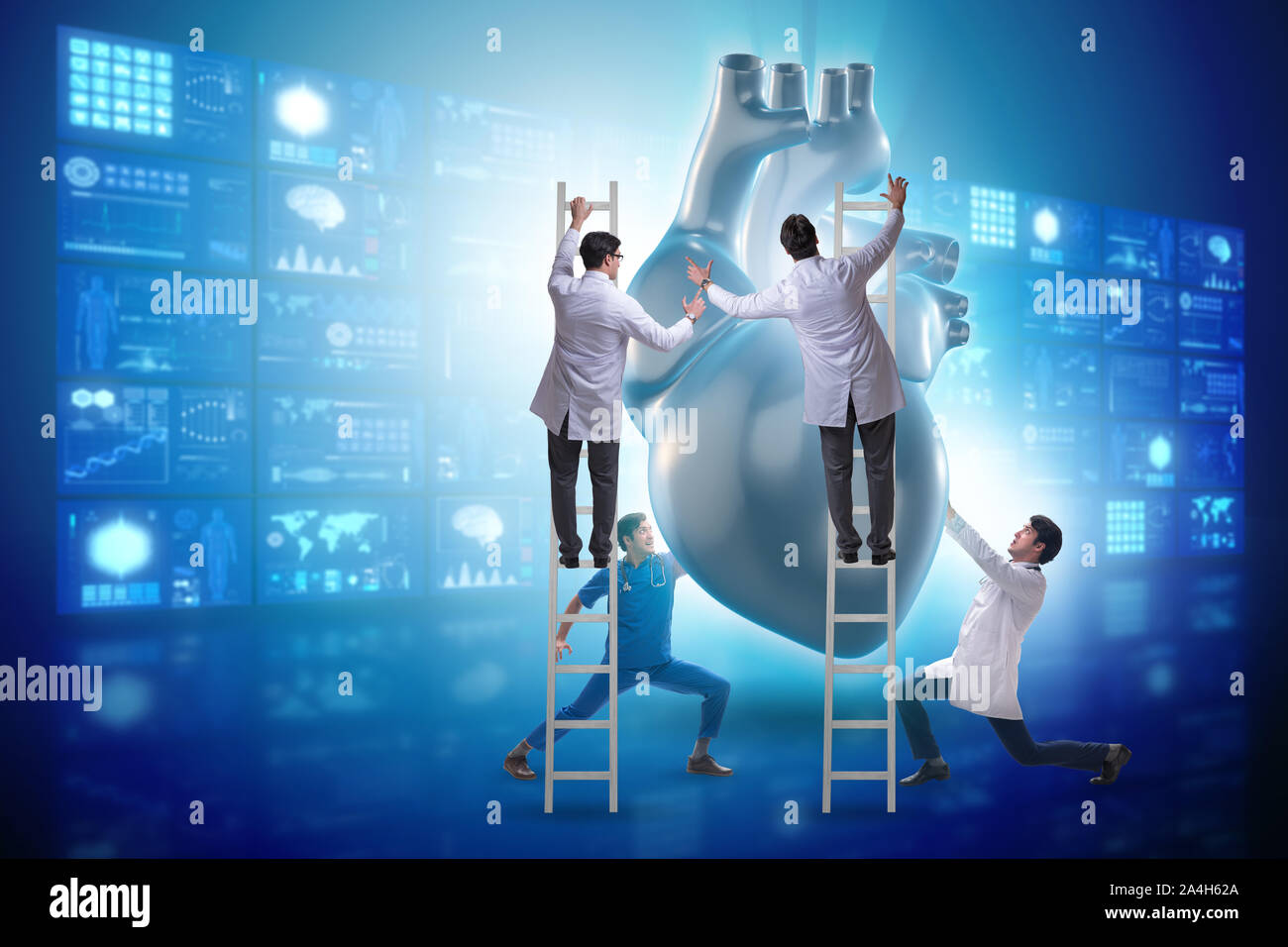 The heart examination by a team of doctors Stock Photo - Alamy